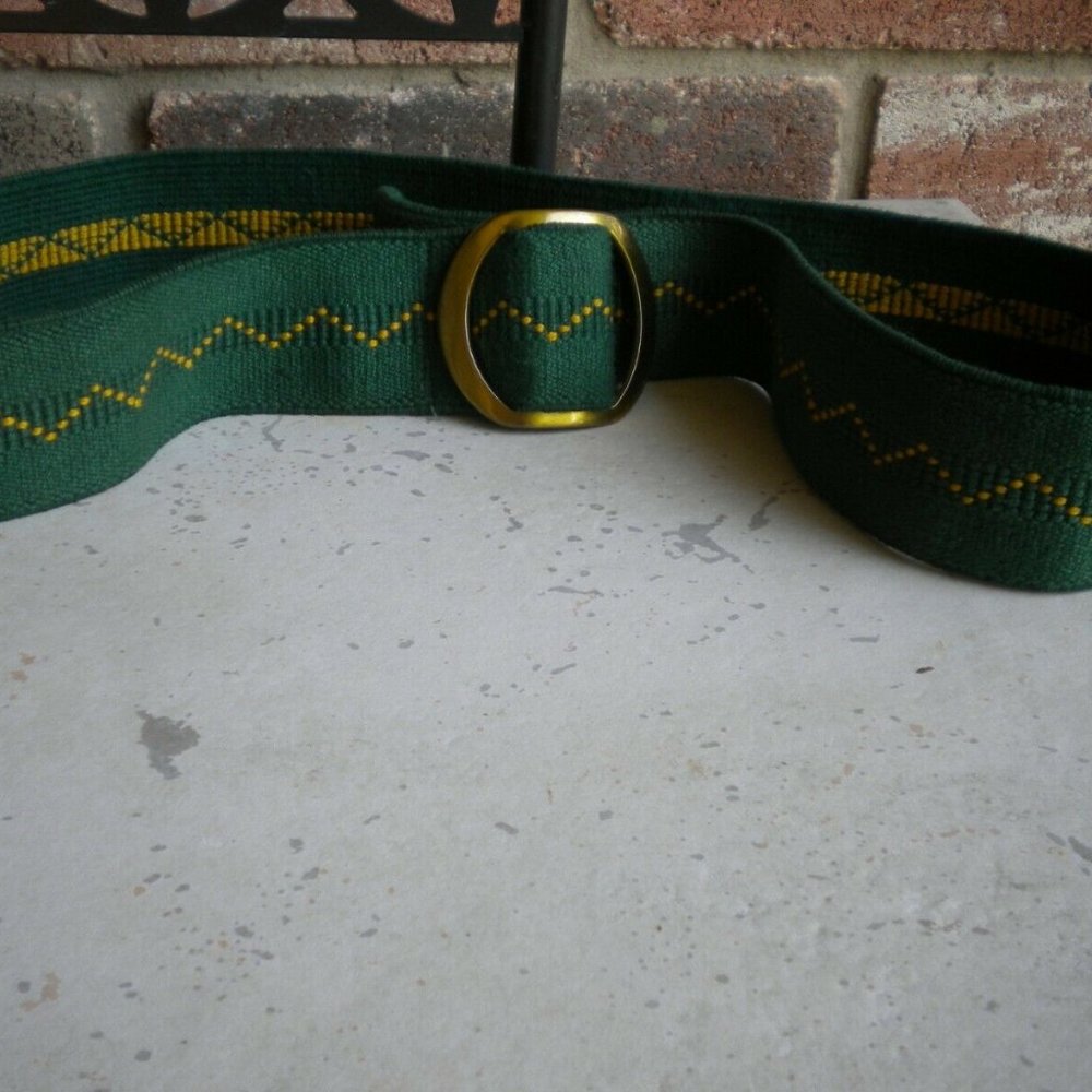 Vintage Rare Reversible Aztec Pyramid Elastic Belt - Gem